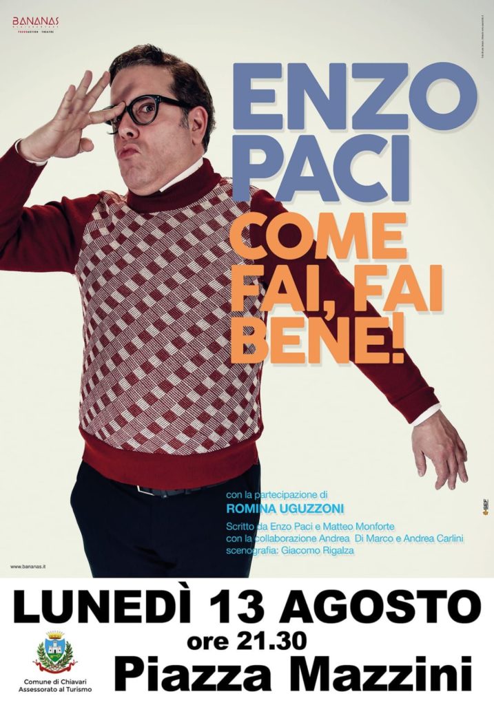 Enzo Paci a Chiavari, lo show il 13 agosto - TWebNews